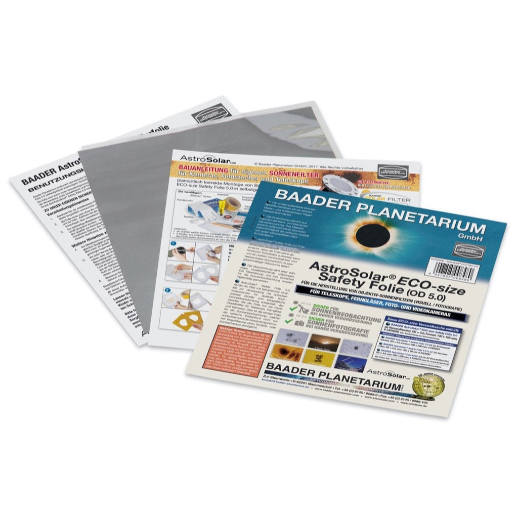 Baader Astrosolar Safety Film OD 5.0 - Eco-size, 20x29cm, 100x50cm, 11 ...