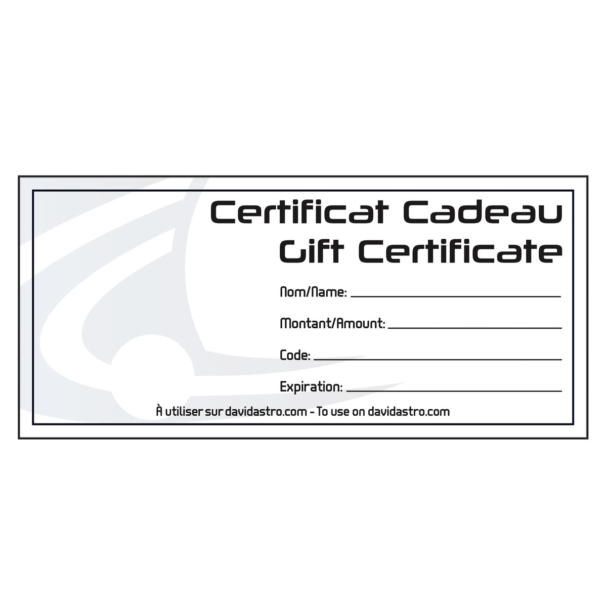 David Astro Gift Card
